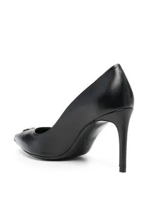 Philipp Plein Logo Plaque Leather Pumps