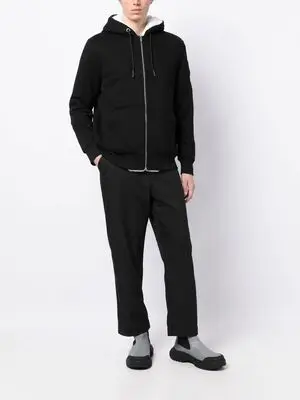 Moose Knuckles Logo Plaque Zip-up Hooded Jacket - Black