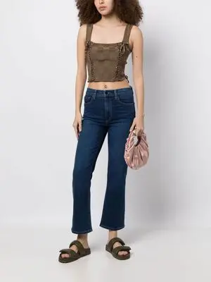 LE JEAN Flared Cropped-leg Trousers
