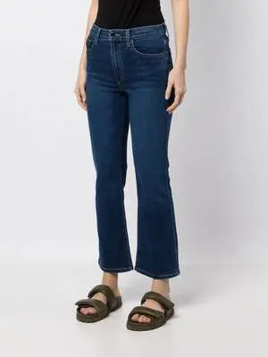 LE JEAN Flared Cropped-leg Trousers