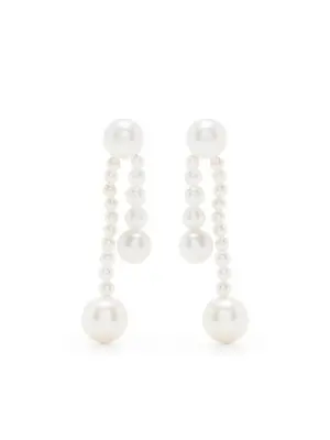 Sophie Bille Brahe Sophie Bille Brahe 14kt Gold Ruban De Perle Earrings White
