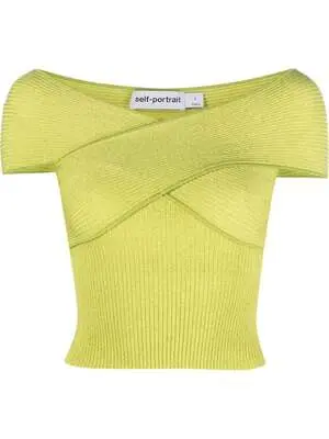 SELF-PORTRAIT Knitted Off-shoulder Top
