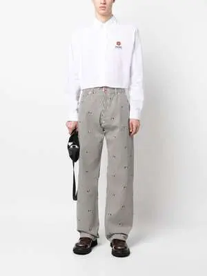 Kenzo Floral-print Straight-leg Jeans