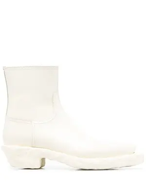 Women's White Platform Ankle Boots