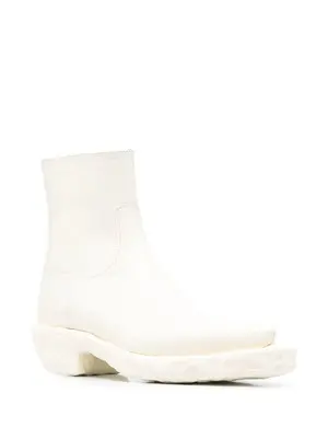 Camper Venga Leather Ankle Boots - White