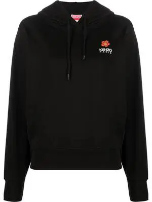 Kenzo Boke Flower Embroidered Hoodie - Black