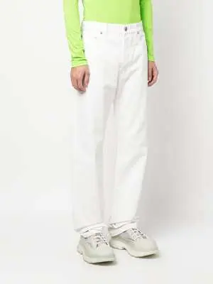 VTMNTS Barcode Print Straight-leg Jeans - White