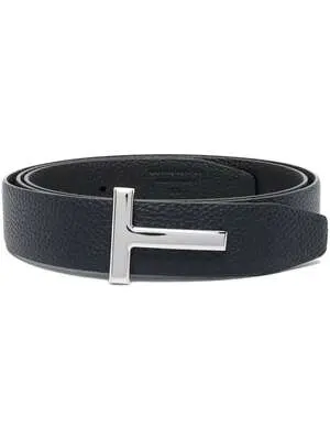 TOM FORD Logo-plaque Leather Belt - Blue