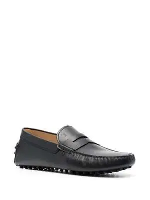 TOD'S Almond-toe Leather Loafers - Black