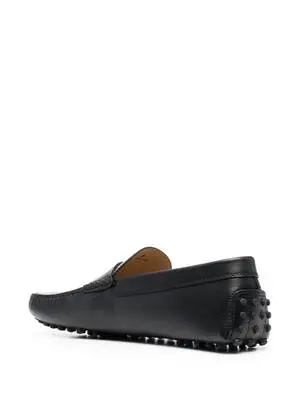 TOD'S Almond-toe Leather Loafers - Black