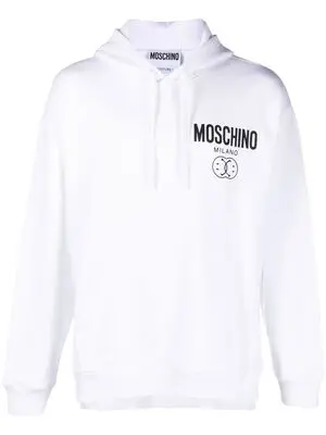 Moschino Logo-print Cotton Hoodie - White