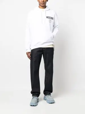 Moschino Logo-print Cotton Hoodie - White