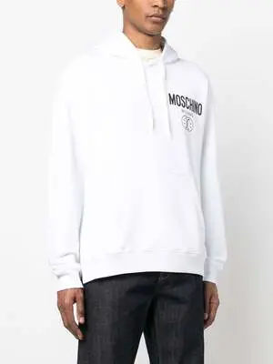Moschino Logo-print Cotton Hoodie - White