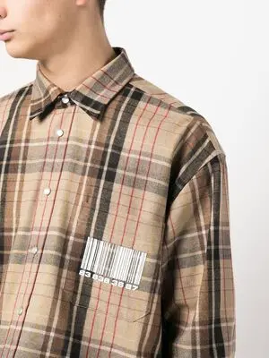 VTMNTS Plaid-check Long-sleeve Shirt