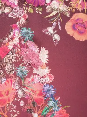 ASPINAL OF LONDON Floral-print Silk Scarf - Red