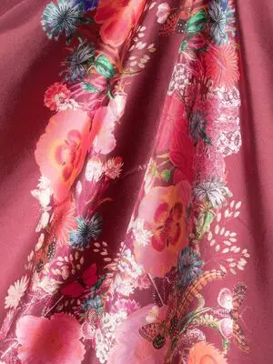 ASPINAL OF LONDON Floral-print Silk Scarf - Red