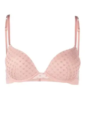 Wolford Logo-embroidered Demi-cup Bra - Pink