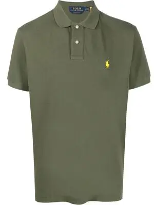 Polo Ralph Lauren Embroidered-logo Short-sleeved Polo Shirt - Green