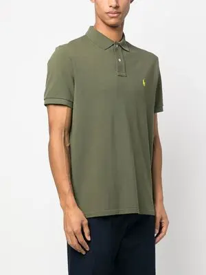 Polo Ralph Lauren Embroidered-logo Short-sleeved Polo Shirt - Green