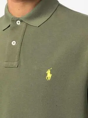 Polo Ralph Lauren Embroidered-logo Short-sleeved Polo Shirt - Green
