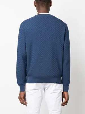 Brioni Textured Ribbed-trim Jumper