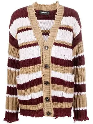 Dsquared2 Striped Cardigan - Brown