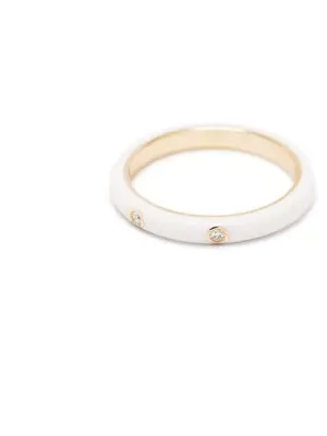 Ef Collection 14kt Yellow Diamond And Enamel Ring