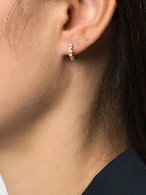 Ef Collection 14kt Rose Gold Diamond Huggie Earring - Pink