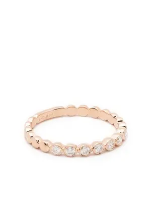 Ef Collection 14kt Rose Gold Diamond Stack Ring - Pink
