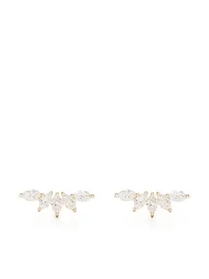 Ef Collection 14kt Yellow Diamond Earring