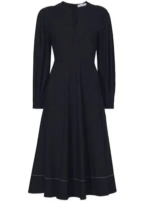 Proenza Schouler White Label V-neck Poplin Midi Dress
