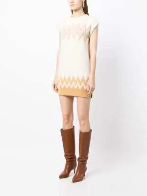 ONEFIFTEEN Zigzag Embroidered Mini Dress