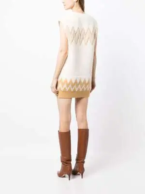 ONEFIFTEEN Zigzag Embroidered Mini Dress