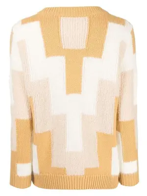 ONEFIFTEEN Geometric-paneled Knit Sweater