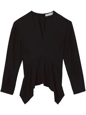 Proenza Schouler White Label V-neck Cotton Poplin Top
