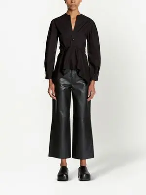 Proenza Schouler White Label V-neck Cotton Poplin Top
