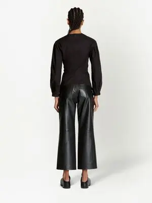 Proenza Schouler White Label V-neck Cotton Poplin Top