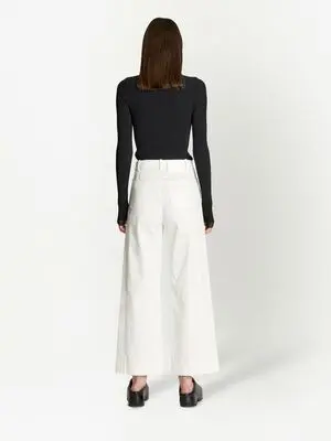 Proenza Schouler White Label Cropped Twill Culottes - White