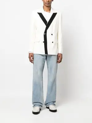 Casablanca Contrast-lapel Double-breasted Blazer