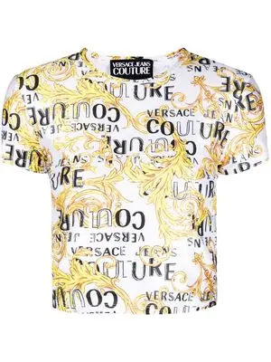 Versace Barocco-print Cropped T-shirt