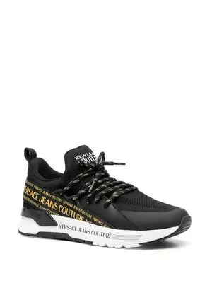 Versace Logo-tape Low-top Sneakers - Black