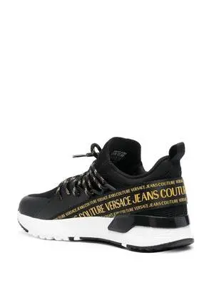 Versace Logo-tape Low-top Sneakers - Black