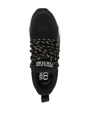 Versace Logo-tape Low-top Sneakers - Black