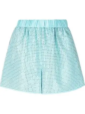 SELF-PORTRAIT Rhinestone-embellished High-waisted Shorts