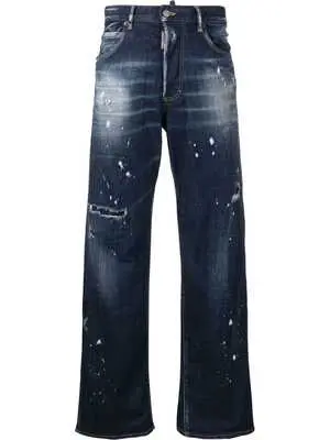 Dsquared2 Distressed-effect Straight-leg Jeans - Blue