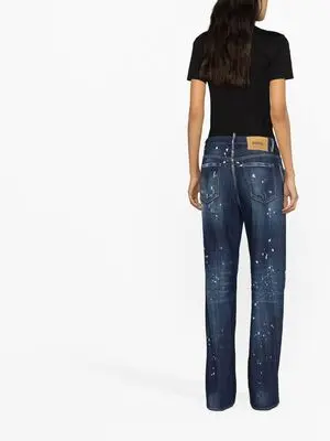 Dsquared2 Distressed-effect Straight-leg Jeans - Blue