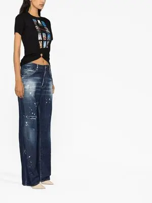 Dsquared2 Distressed-effect Straight-leg Jeans - Blue