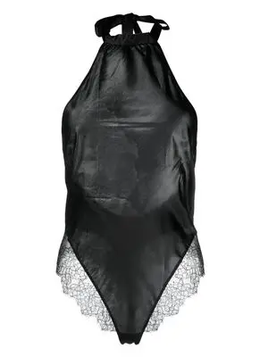 MAISON CLOSE Lace-trim Bodysuit - Black