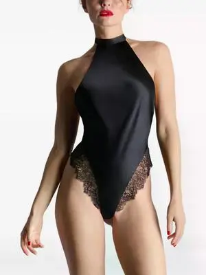 MAISON CLOSE Rendez-vous Bodysuit With Lace Trim - Black