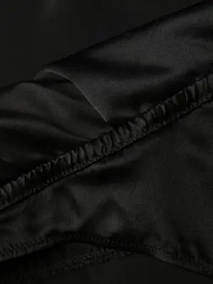MAISON CLOSE V-neck Silk Bodysuit - Black